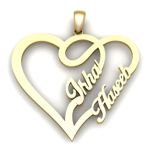 STL file IRHA HASEEB NAME HEART Pendant 3D PRINTABLE MODEL 💜 (OBJ)・3D ...