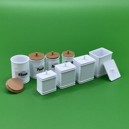🔪 Miniature Kitchen Canister Set 3D STL – 1:12 Scale 2 Designs in 4 ...