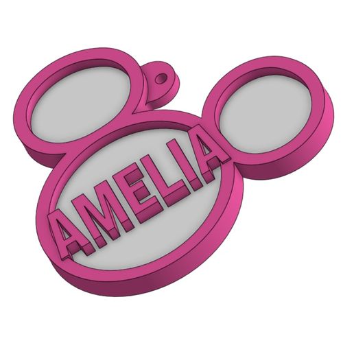 Free 3MF file POPULAR NAMES 2024 -AMELIA- MICKEY MOUSE KEYCHAIN 🐁 ・3D ...