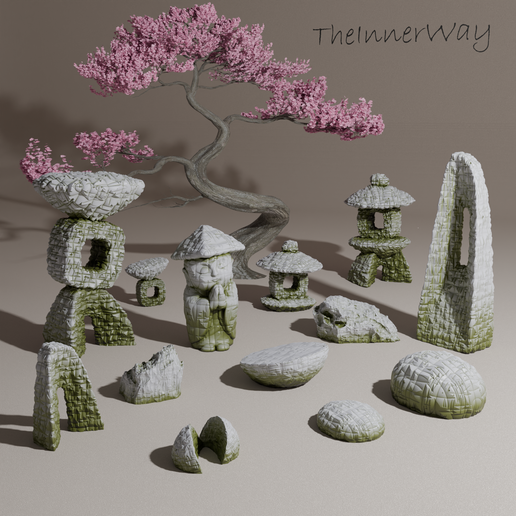 🇯🇵 Japan Garden Stones Set・ STL File for 3D printing・Cults