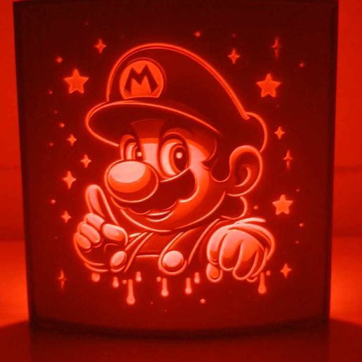 3MF file Lithophanie Mario Néon 🪞 ・Model to download and 3D print・Cults