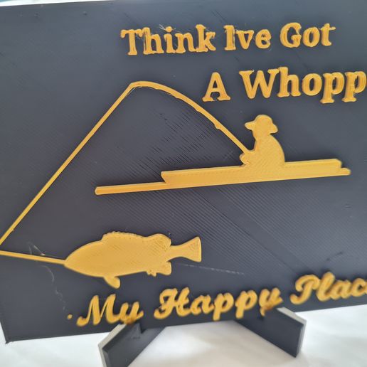 🎣 "Think I've Got A Whopper: My Happy Place - Humorous Fishing Sign ...