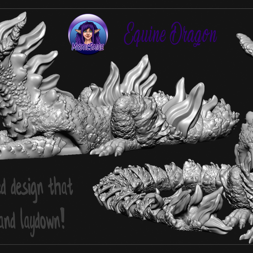 🐉 Equine Dragon Articulated Dragon・ 3D File for ・Cults