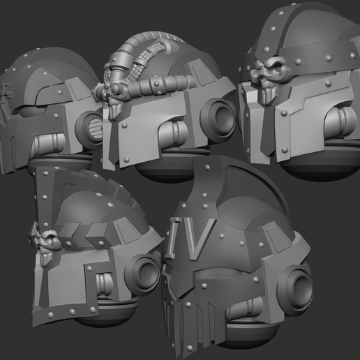 ⚔ MARINES HELMETS MODEL SET TYPE "IRON KNIGHT"・ STL File for ・Cults