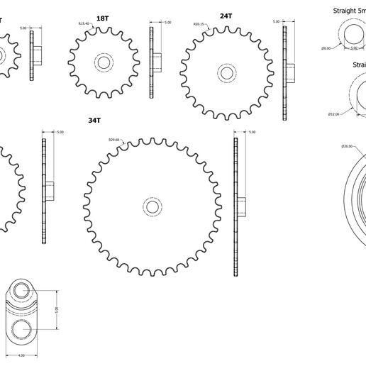 ⚙️ Modular Chain Drive & Gear System・ STL File for 3D printing・Cults