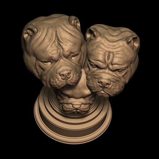 👪 American Bully Family・ STL File for 3D printing・Cults