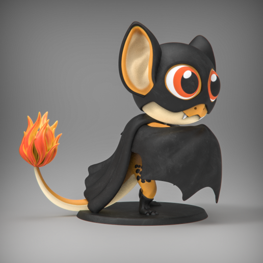 STL file Batmander - Cute Batman and Charmander Pokemon Fusion Pop ...