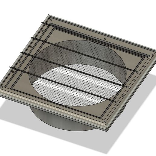 🏠 Backdraft Damper + Insect Screen・ STL File for 3D printing・Cults