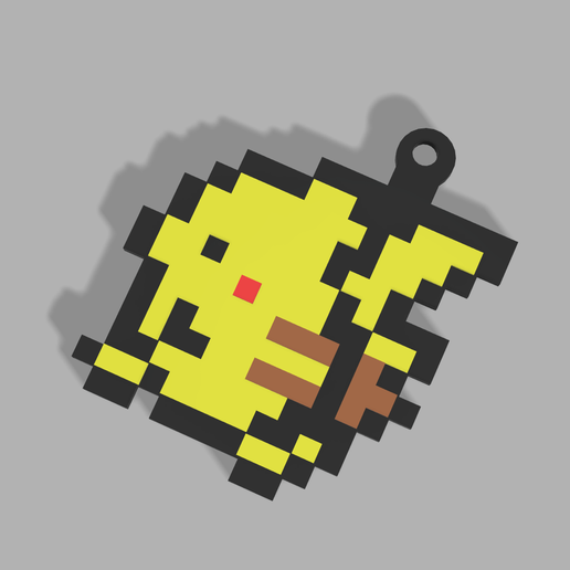 Archivo STL Pikachu 8 Bits Keychain || Pikachu 8 Bits Llavero 🗝️ ...