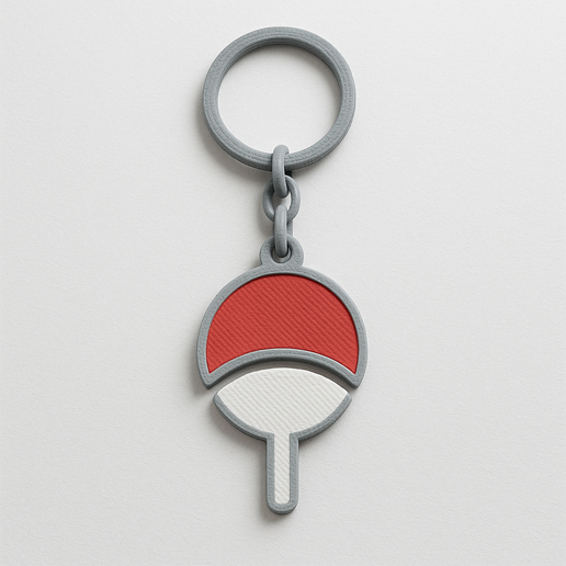 🔑 Uchiha Minimalist Key Ring・Free STL File for 3D printing・Cults