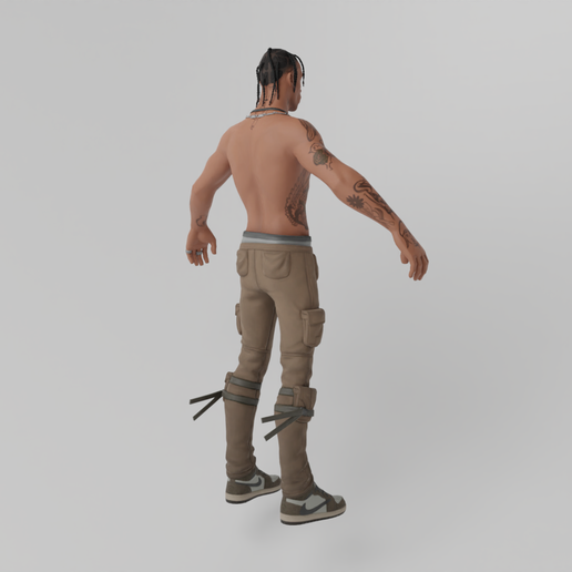 🇯🇴 Travis Scott Lowpoly Rigged・ OBJ File for ・Cults