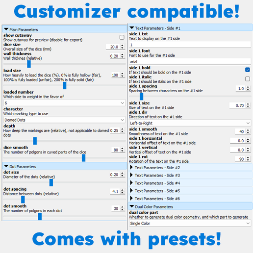 🎲 Loaded Dice w/ Customizer・Free STL File for 3D printing・Cults
