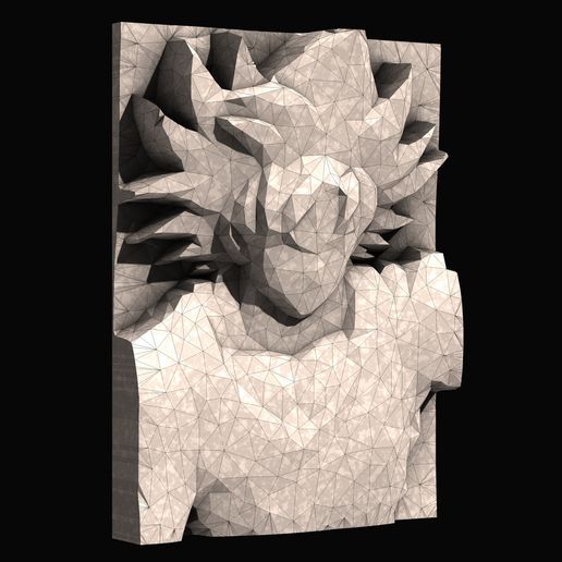 STL file Son Goku Low Poly 🐉 ・Model to download and 3D print・Cults