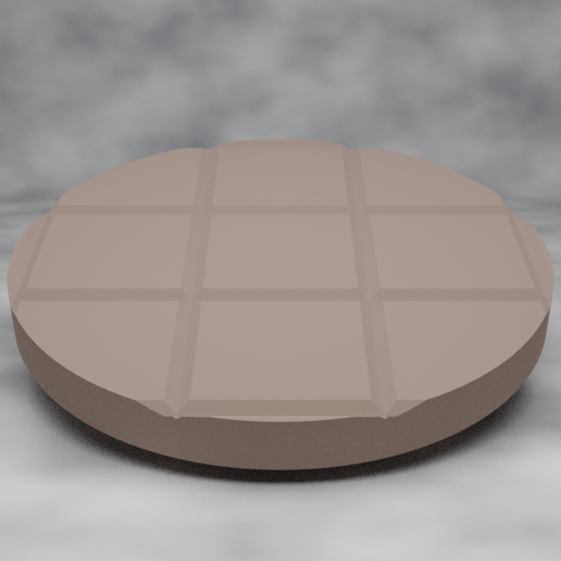 🟪 Square stone miniature bases (4 sizes, round)・Free STL File for ・Cults
