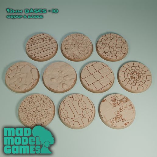 🎲 32mm Bases - 10 - Group A, DND character bases, fantasy miniature ...