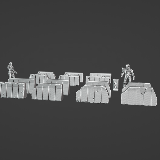 😇 Halo 3 Concrete Barriers - Halo Ground Command - Miniature Scale ...