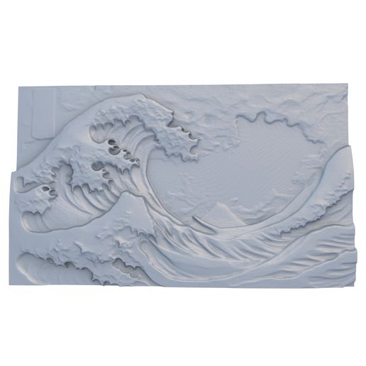 🌊 The Great Wave off Kanagawa・ STL File for 3D printing・Cults