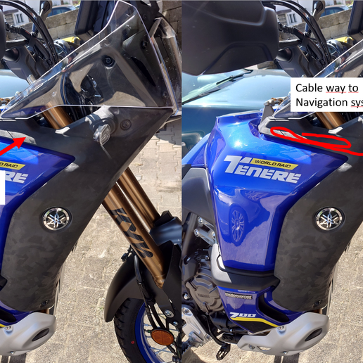 🏍️ Yamaha Tenere 700 Navigation holder Garmin Zumo XT and Zuom XT2・Free ...