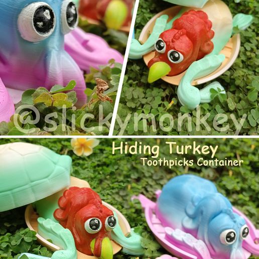 3D file Hiding Turkey Turtle 🦃 ・3D printer model to download・Cults