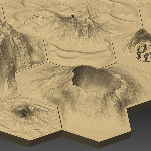 🗺️ Hexagonal map・ 3D File for 3D printing・Cults