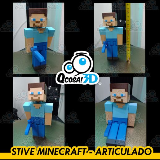 🎨 STIVE - MINECRAFT ARTICULÉ・Fichier STL pour Impression 3D・Cults