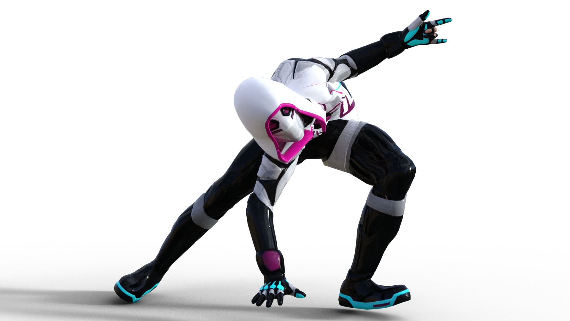 Stl File Cyberpunk Spidergwen Rigged Animated・3d Printing Template To Download・cults
