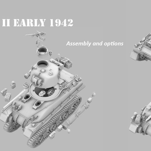 🦸 Sherman II early DV Hull 1942・ 3D File for 3D printing・Cults