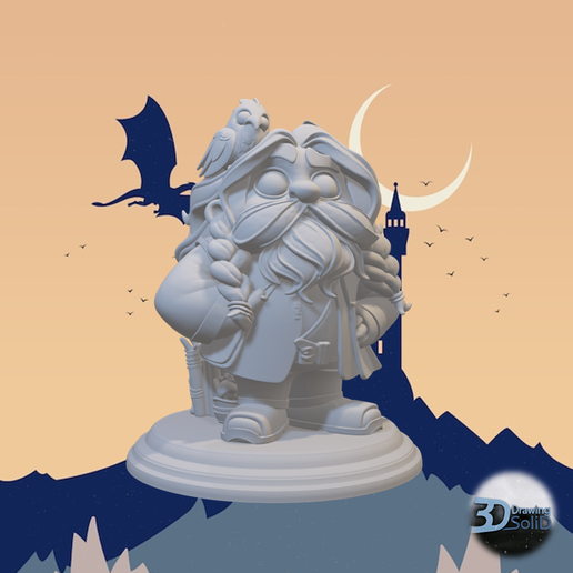🦉 Rubeus Hagrid with Owl Figure・ STL File for 3D printing・Cults