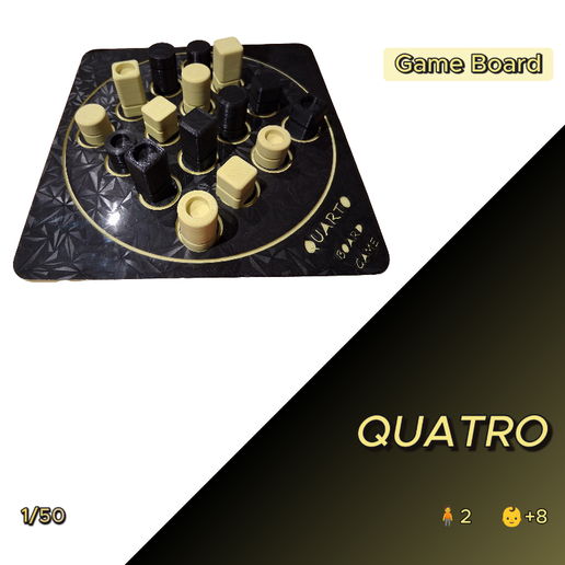 👪 Quatro - Board Game・ STL File for 3D printing・Cults
