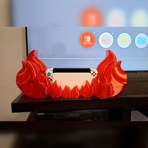 🔥 Nintendo Switch Red Fire Flames Theme Dock Stand・ STL File for 3D ...