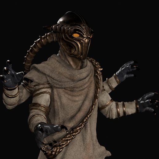 🏜️ Four-Armed Desert Nomad Alien 3D Print Model | STL/3MF | High-Detail ...