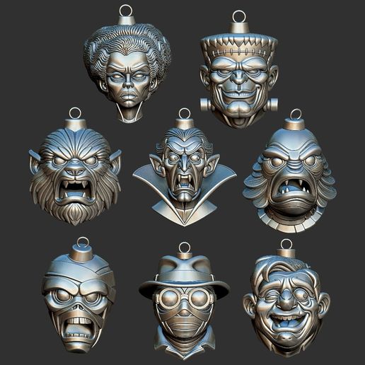 🎄 Universal Monsters Christmas Ornaments・ STL File for 3D printing・Cults