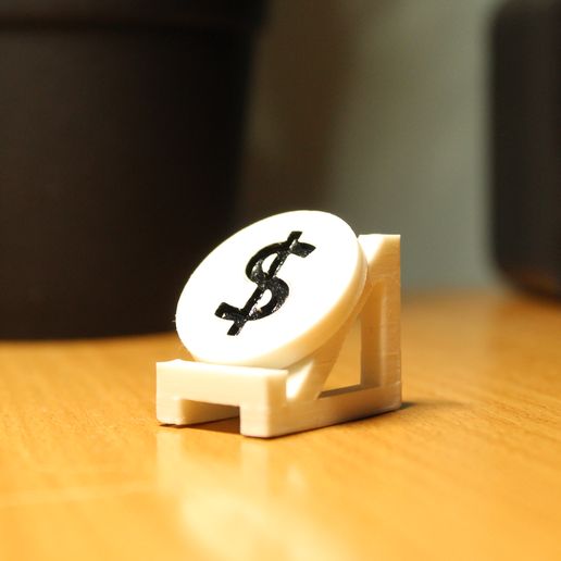 🪙 Table Desk Coin Stand Decoration With Coin・Free STL File for 3D ...