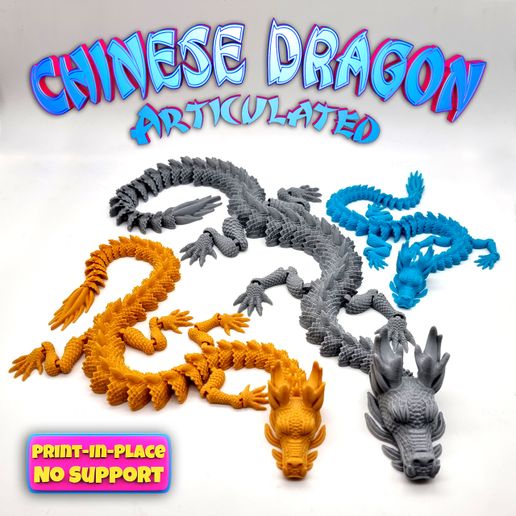 Archivo STL Chinese Dragon Articulated 🐉 (3MF)・Design para impresora 3D para descargar・Cults