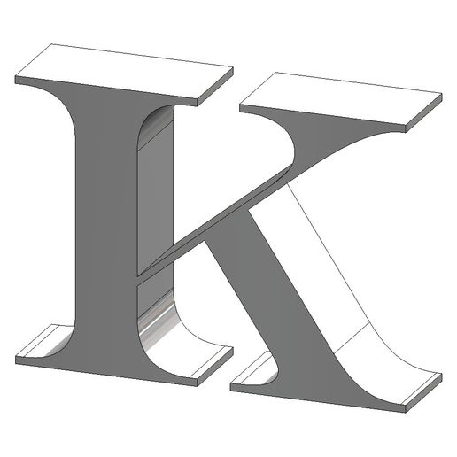 🧑‍🎨 K Engravers MT Font Letter・ STL File for 3D printing・Cults