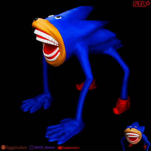 Archivo Stl The Sonic Tapes Shin Shinic Sonic Monster 3d Model For Printing 👹 ・diseño