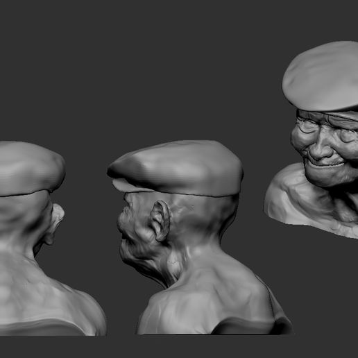 👴 Old Man Bust・ STL File for 3D printing・Cults