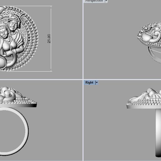 💍 Radha Krishna Ring・ 3D File for 3D printing・Cults