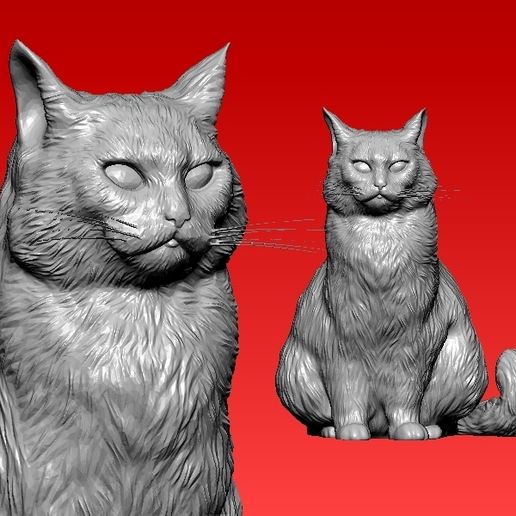 STL file Turkish Angora cat model - statue - 3D print 🐱 ・3D printer ...