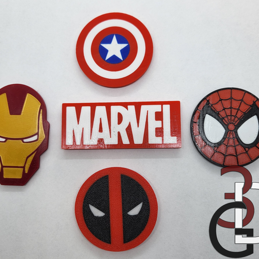 🦾 Marvel themed magnets/coasters (set 1)・Free STL File for 3D printing ...