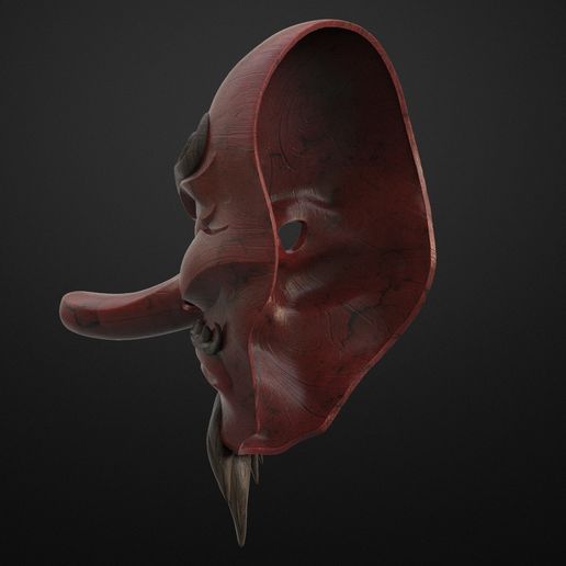 🗡️ Japanese Tengu Mask Oni Demon Mask Samurai Mask 3D print model・ OBJ ...