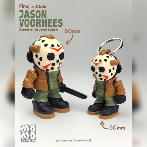 🎨 JASON VOORHEES (Fan Art, Chibi, Flexi)・ STL File for 3D printing・Cults