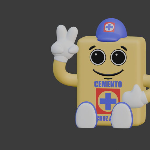 👾 Cruz azul costalito・Archivo STL para Impresión 3D・Cults
