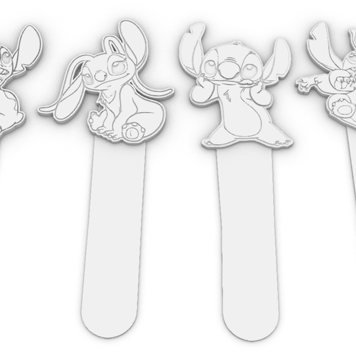 👼 DISNEY STITCH BOOKMARKS BUNDLE・ STL File for ・Cults
