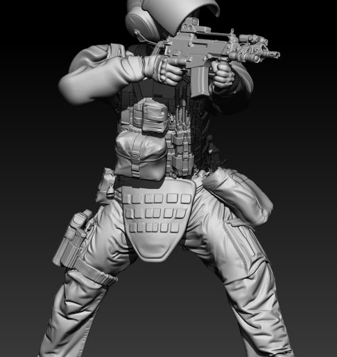⚙️ 5x GSG9 Officers, full tactical gear・ STL File for 3D printing・Cults