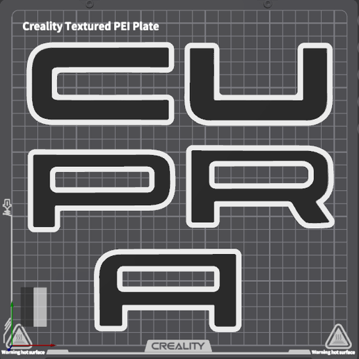 💺 CUPRA GRILL LETTERS - 2 DESIGNS・ STL File for 3D printing・Cults