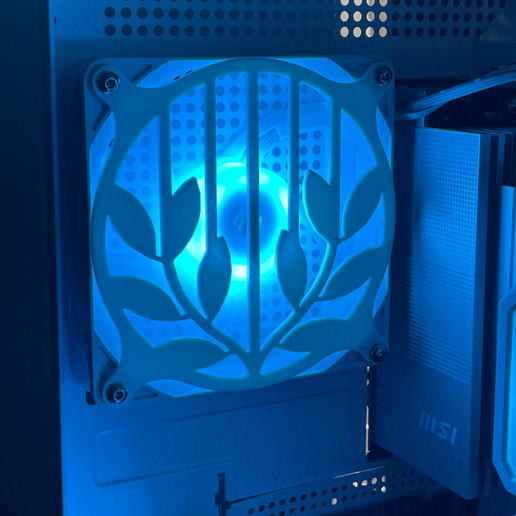 💐 Flower Fan Grill Cover - 120mm PC Fan Cover・ STL File for 3D printing ...