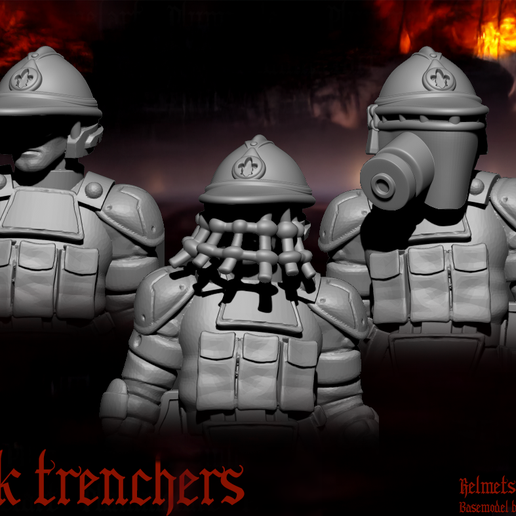 🪖 Trench Crusade French Helmet Conversion Set・ STL File for 3D printing ...