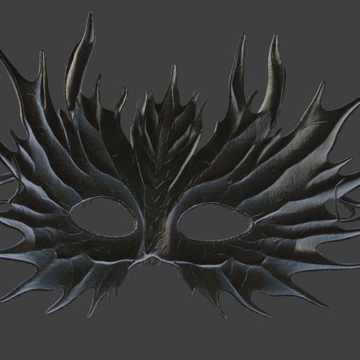 🐉 Black Dragonscale Masquerade Mask・ STL File for 3D printing・Cults