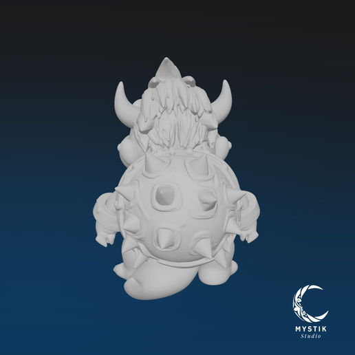 🐢 Bowser Chibi - King Koopa in adorable version・ STL File for 3D ...